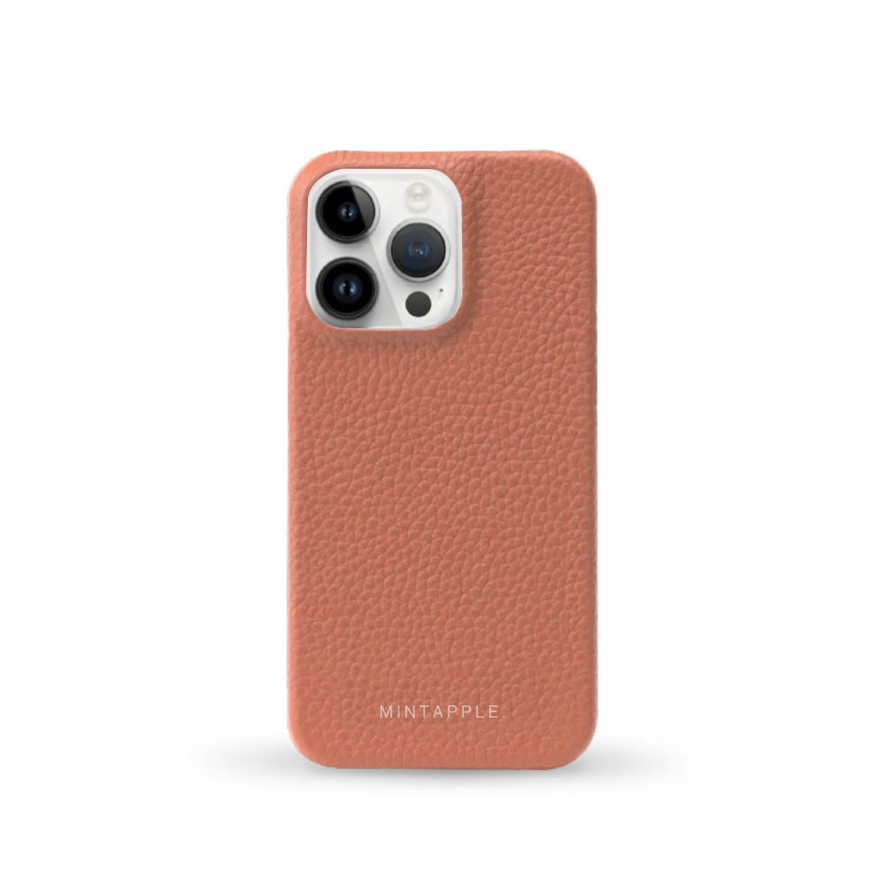 iPhone 15 Pro Case | Top Grain Leather | Peachy | MagSafe | Wireless ...